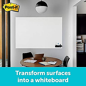 Post-it Dry Erase Whiteboard Film Surface for Walls, Doors, Tables, Chalkboards, Whiteboards, and More, Removable, Stain-Proof, Easy Installation, 6 ft x 4 ft Roll (DEF6X4)