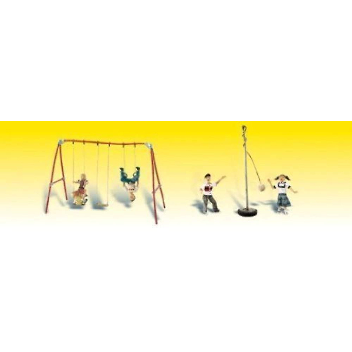 Woodland Scenics Playground Fun (Swing Set, Tetherball & 5 Figures)