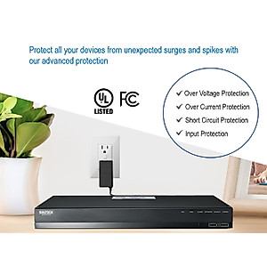 Samsung Wisenet Compatible CCTV Security Camera Power Adapter for DVR, NVR, AHD | 12V 3A 100-240V AC DC Power Supply Compatible with Lorex, Night Owl