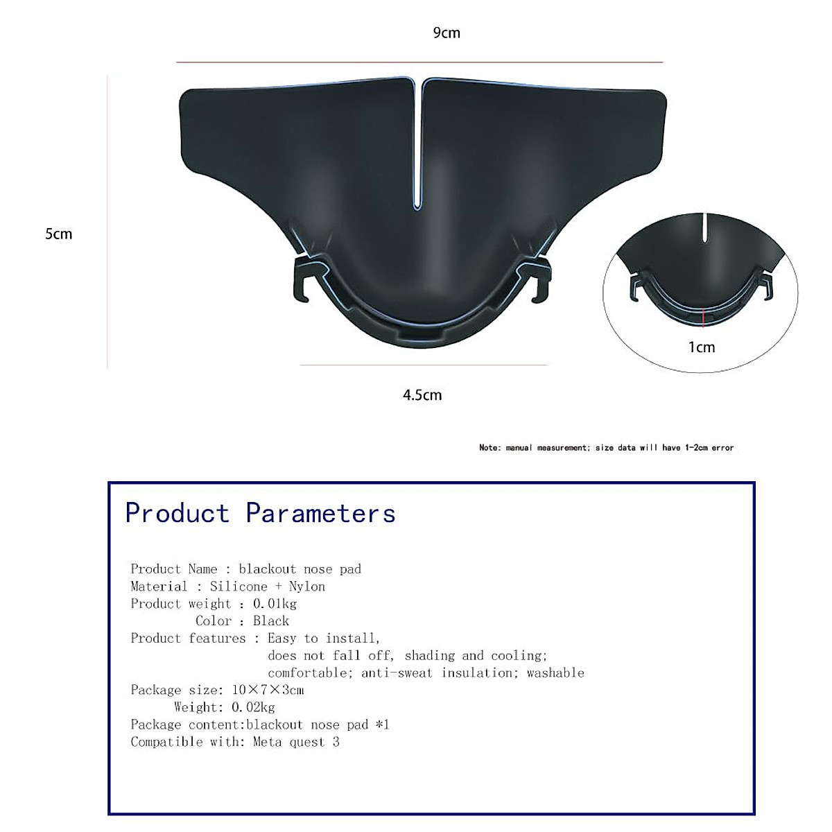 TNE Lens Cover and Nose Guard for Meta Quest 3 VR Headset | Protective Dust Proof Cover Anti-Scratch Protector Soft Lens Pad Accessories and Light Blocker Nose Piece for Quest 3 (Black)