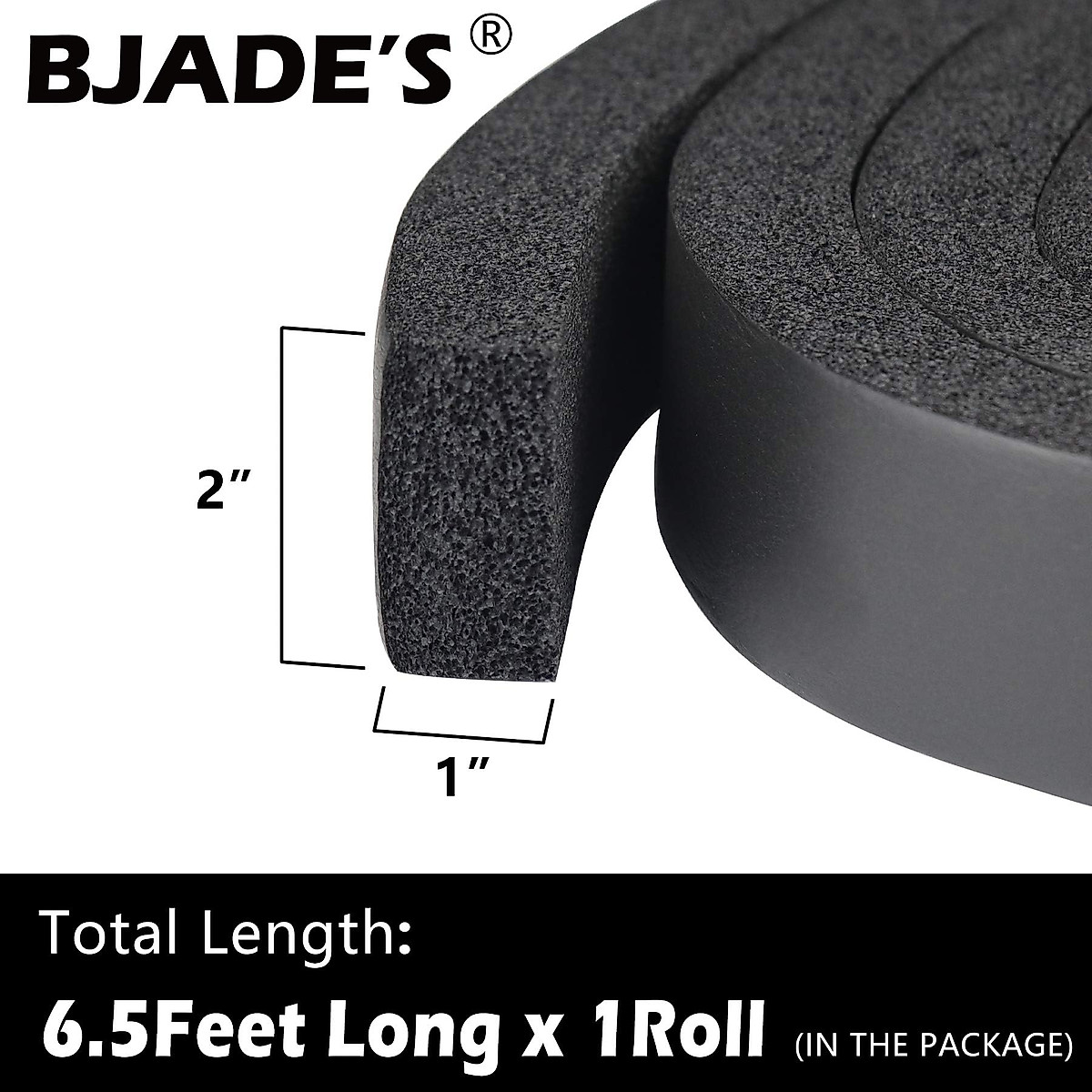 BJADE'S Air Conditioner Weatherseal Tape,Window AC Foam Seal Insulating Strip,2 X 1 Inch 6.5ft Air Conditioner Insulation Foam Strip.