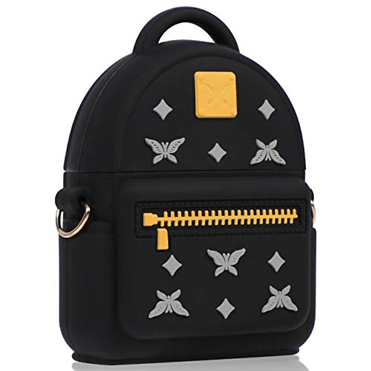 Jowhep Case for AirPod 2/1 Backpack Luxury Design Cute Silicone Cover Fashion Cool Funny Soft Stylish Fun Girly for Air Pods Girls Women Teen Kawaii Shell Cool Chain Cases for AirPods 1/2 Bag