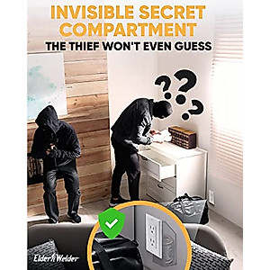 Elder Welder® Hidden Wall Safe Outlet with Key Lock, Electric Socket Safe, Covert Wall Safe, Diversion Outlet Safe, Outlet Hidden Safe, Secret Compartment, Secret Outlet Box for Hiding Money Jewellery