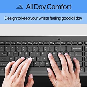 HP 150 Wired Keyboard with Numeric Keypad - Silent-Touch Chiclet Keyboard - Ergonomic, Comfortable - USB Plug-and-Connectivity, LED Indicators (664R5AA, Black)