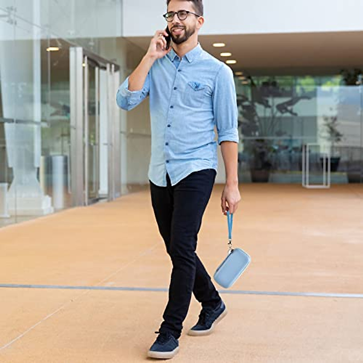 Case Compatible with Anker 622 621 for Magnetic Battery for MagGo 5000mAh Foldable Magnetic Wireless Portable Charger.Power Bank Storage Holder for Anker USB Charger and Battery Bank(Box Only)-Blue