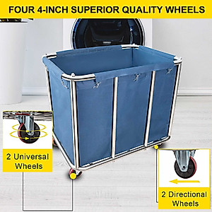 11.35 Bushel Industrial Rolling Laundry Cart,Laundry Basket Bulk Truck Commercial Household,Large Heavy Duty Laundry hampers with Wheels,35.4''Lx25.6''WX31.5''H,400L
