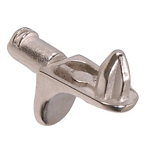 Hillman 59758 Nickel-Plated Metric Shelf Pin with Plate, 5mm, 20-Pack