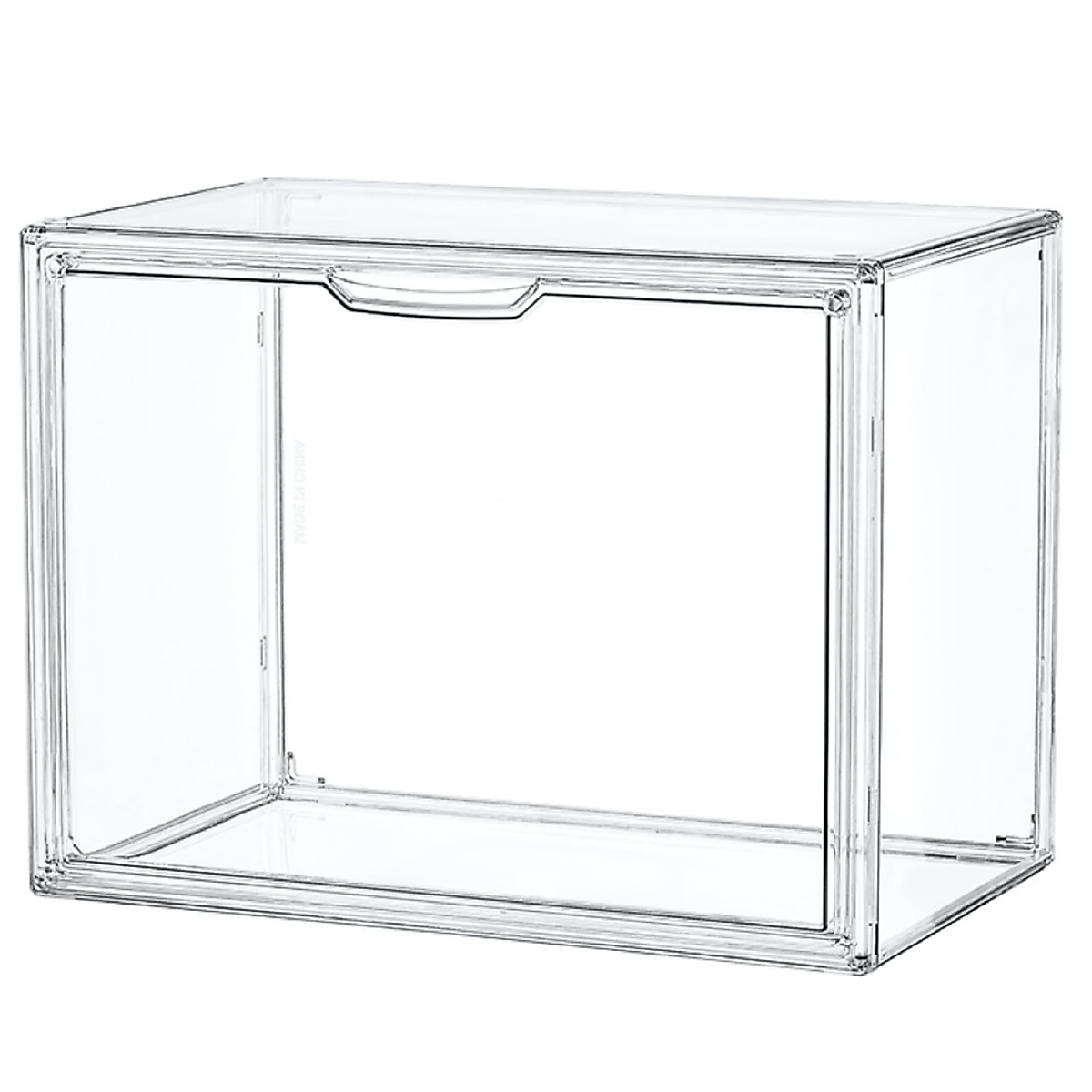 Clear Acrylic Display Case, Stackable Plastic Storage Bins with Magnetic Attraction Lid, Showcase for Cosmetic, Large Figures Collectibles, X-Large