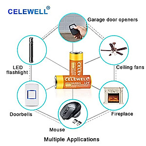 CELEWELL A23 23A Alkaline (5-Pack) Battery Same as 23AE L1028 MN21 【5-Year Warranty】