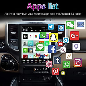 LINKSWELL GEN IV 12.1 Inch Radio Replacement for RAM 2019 2020 2021 Trucks New Body Style 1500/2500/3500 Android 8.1 T-Style Car Stereo Touch Screen Head Unit Multimedia Bluetooth GPS Navigation