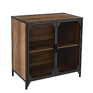 YOLENY Industrial Storage Cabinet, Storage Sideboard with Metal Mesh Door,Buffet Entryway Cabinet for Home,Kitchen, Dining Room