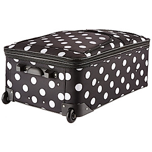 Rockland Vara Softside 3-Piece Upright Luggage Set, Black dot, (20/22/28)