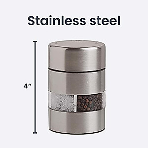 Olde Thompson Since 1944 Olde Thompson 4" Stainless Steel Pepper Salt Mill 2-in-1 Combo-5080-00, 4-inch, Silver