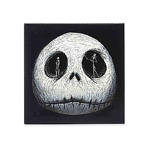 Open Road Brands Disney The Nightmare Before Christmas Skeleton Head Gallery Wrapped Canvas Wall Decor - Spooky Jack Skellington Wall Art