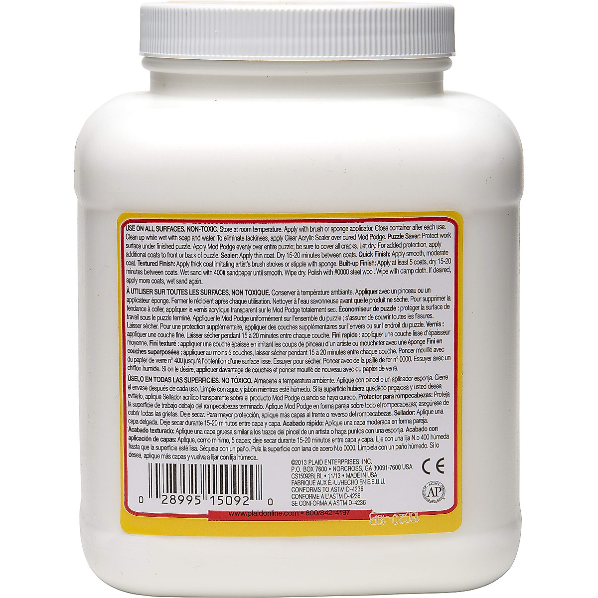 Mod Podge Matte Sealer, Glue & Finish: All-in-One Craft Solution- Quick Dry, Easy Clean, for Wood, Paper, Fabric & More. Non-Toxic - Craft with Confidence, Made in USA, 64 oz., Pack of 1