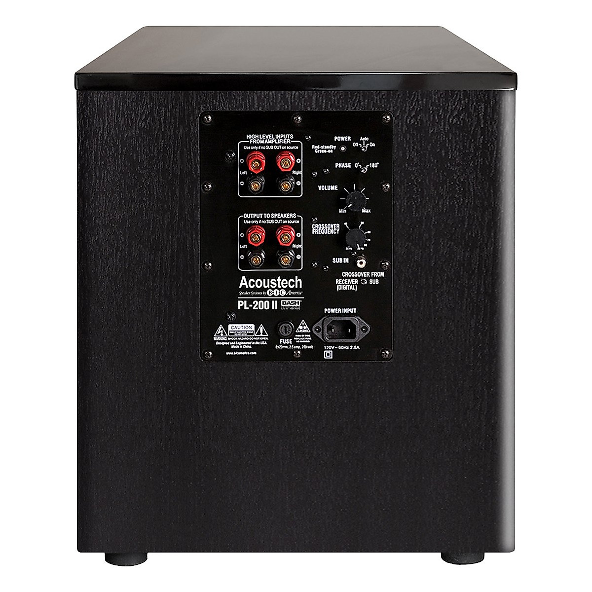 BIC America PL-200II Acoustech PL-200 II Indoor 250-Watt-Continuous Powered Subwoofer, Black