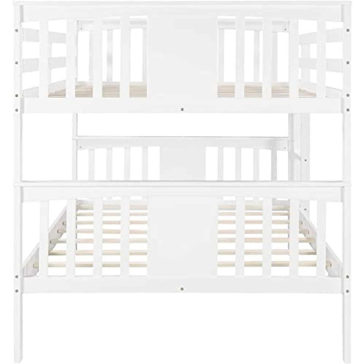 STP-Y Twin Over Twin Bunk Bed with Trundle, Solid Wood Bunk Beds for (White) (Color : White, Size : Full Over Full)