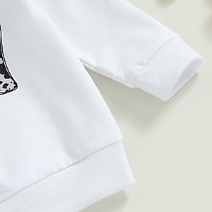 Toddler Baby Boy Clothes Mamas Boy Fall Winter Outfit Long Sleeve Letter Sweatshirt Plaid Jogger Pants Newborn Set (Mamas Boy White, 12-18 Months)