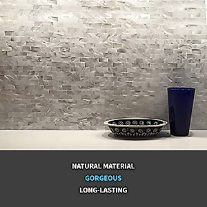 Art3d Peel and Stick Mother of Pearl Shell Mosaic Tile for Kitchen Backsplashes, 12" x 12" White Brick