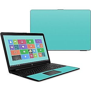 MightySkins Skin Compatible with HP 17t Laptop 17.3" (2017) - Solid Turquoise | Protective, Durable, and Unique Vinyl Decal wrap Cover | Easy to Apply, Remove, and Change Styles | Made in The USA