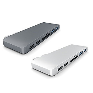 GAOHOU USB Type-C Hub 6-in-1 Dual Type-C Interface Converter Rapid Transmission Gray