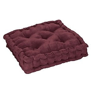 Tufted Booster Cushion, Burgundy