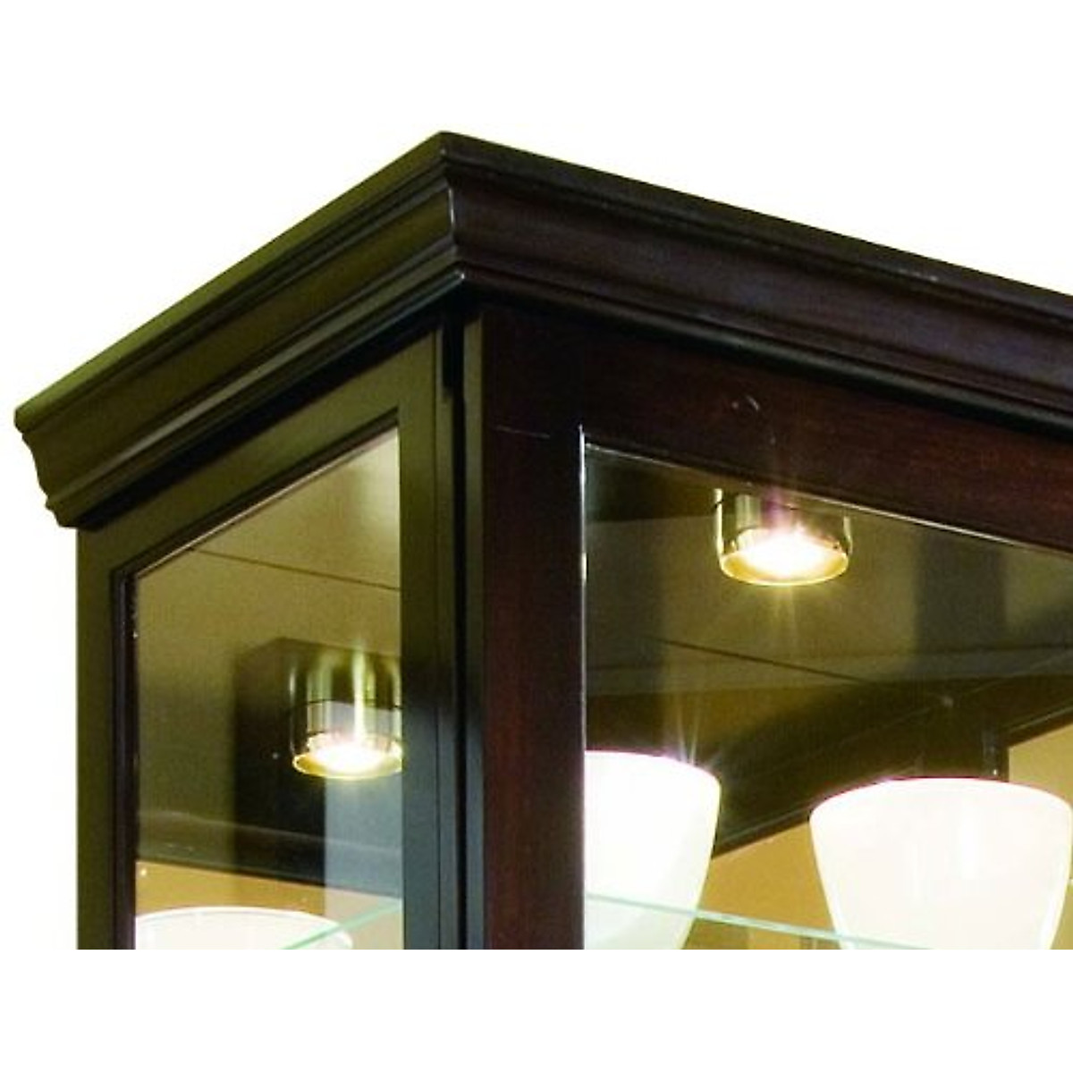 Pulaski Two Way Sliding Door Curio, 30 by 20 by 80-Inch, Chocolate Cherry II Finish, Dark Brown