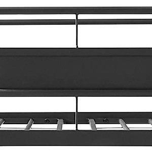 Ninowokc Latest Upgraded & Stronger Metal Queen Bunk Bed, Thicken Heavy Duty Steel Bunk Queen Bed Frame with Guardrails & Ladder for Kids Adults Teens Boys Girls, Easy to Assemble (Queen Over Queen)