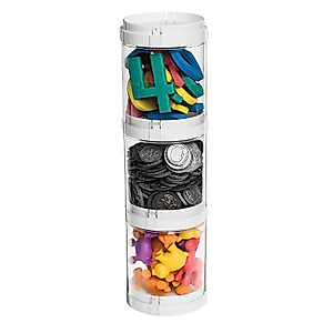 Deflecto Stacking Organizers, 3" x 11.67" x 3", 3 Compartments (20101CR)
