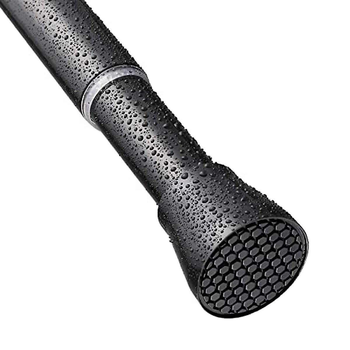 AIZESI Spring Tension Curtain Rods 28 to 48 Inch Black Shower Rod Tension Rods Never Rust Non-slip Shower Curtain Rod Tension No Drill Adjustable Curtain Rods Spring Tension Rod for Window or Shower