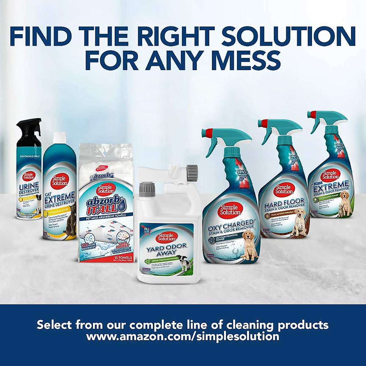 Simple Solution Abzorbitall Pet Mess Absorbent Towels | Multi-Surface Urine & Dog Poop Cleaning Sheets | 12 x 17 | 30 Towels