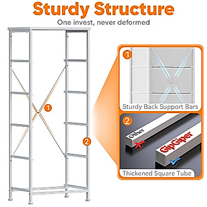 GipGiper White Tall Dresser for Bedroom with 5 Drawers for Closet, Chest of Drawers with Metal Handle, Leather Front, Wood Top, Dresser for Closet, Living Room, Nursery, White