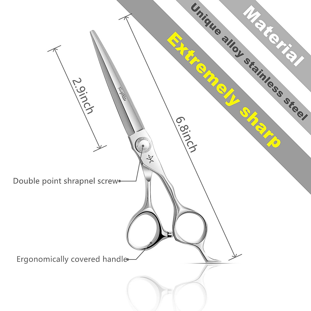 Fengliren High-end Professional Extremely Very Sharp Barber Hair Cutting Scissors Hairdresser Shears For Hair 6.5 Inch Haircut Scissor Made Of Stainless Steel Alloy For Hairdressing Salon and Home Use