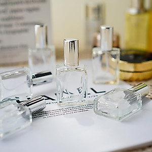 YU FENG 12pcs Refillable Glass Atomizer Spray Bottles with Funnels Pipettes Dispenser for Perfume,Fragrance,Lotion,Essential Oil