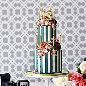 Comluge 5.5 Inch Gold Number 2 Birthday Candle 12 Pcs 5.2 Inch Gold Tall Long Birthday Candles (2, Gold)