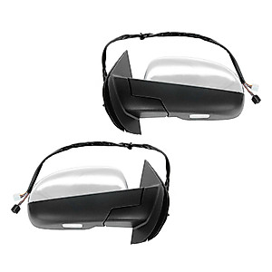 Mirror Power Folding Heated Memory Puddle Signal Chrome Pair for GM Pickup SUV