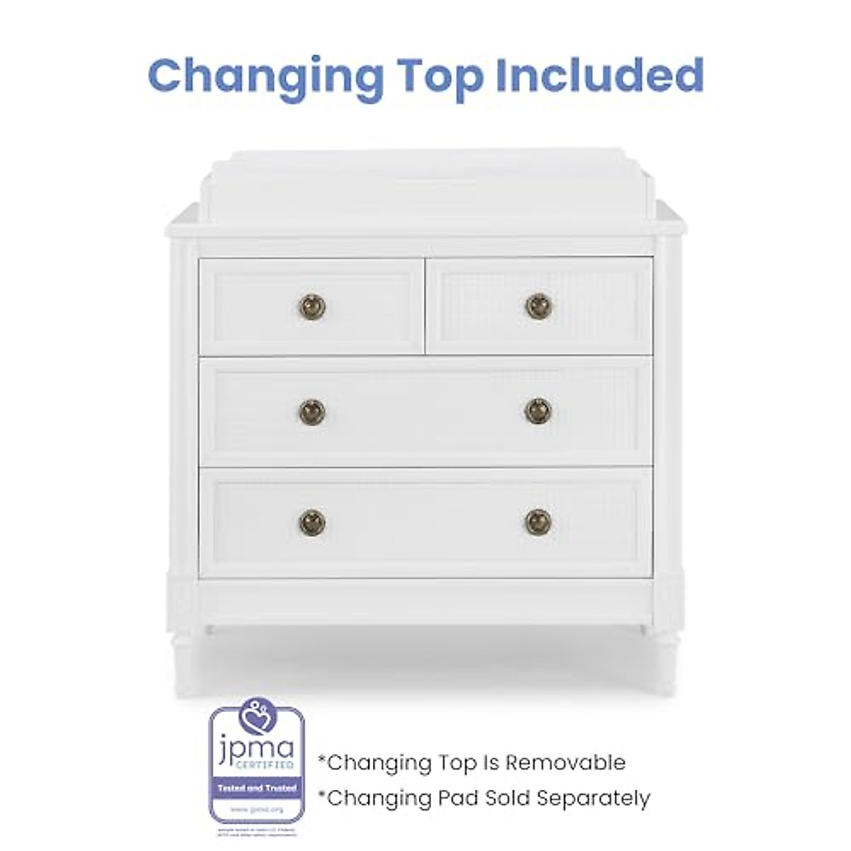 Delta Children B0CBQTYG76, Dresser w Interlocking, Bianca White