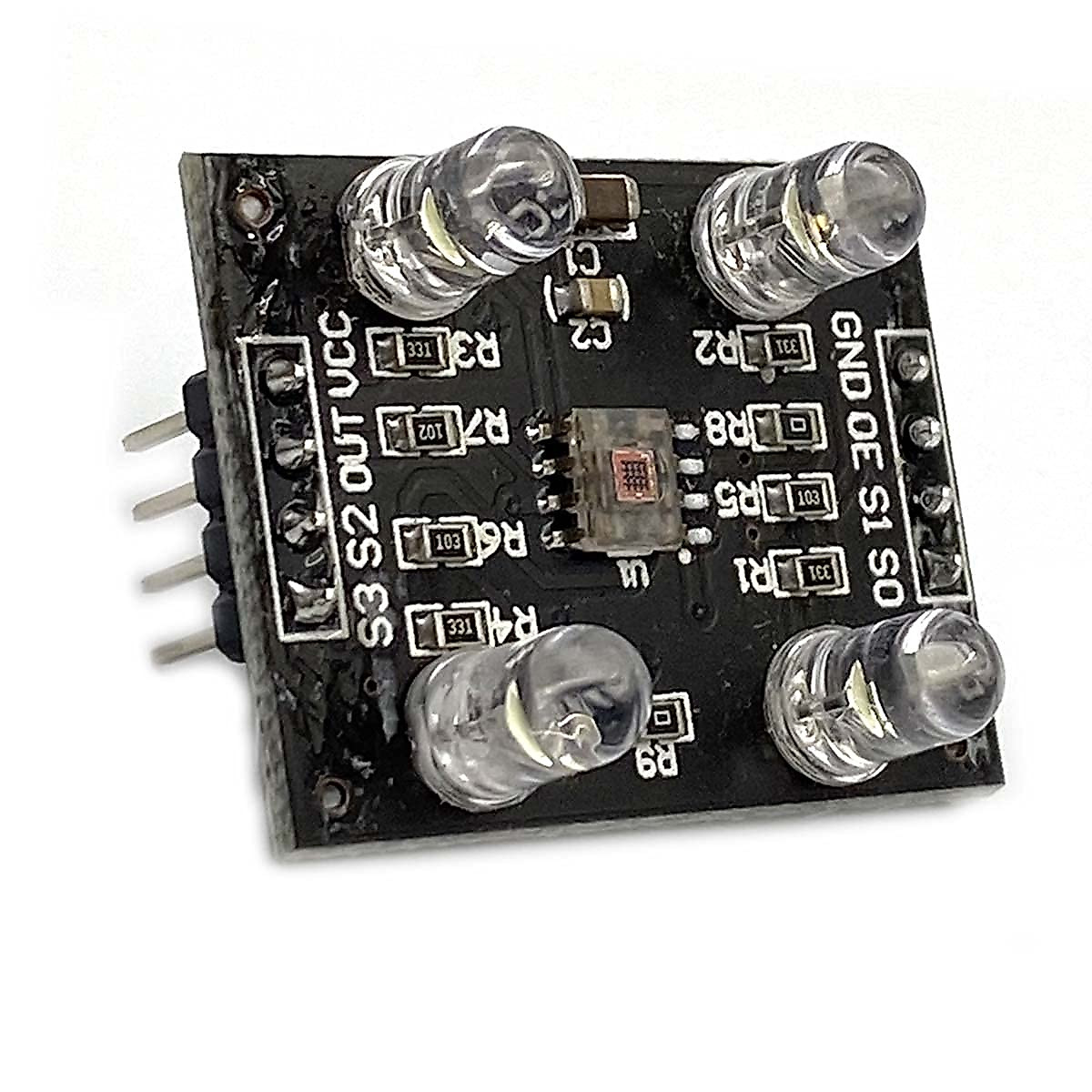 Kiro&Seeu TCS230 TCS3200 RGB Light Color Recognition Sensor Detector Module DC 3-5V with 4 LED Compatible with MCU Ar-duino, CS230-MD-1P
