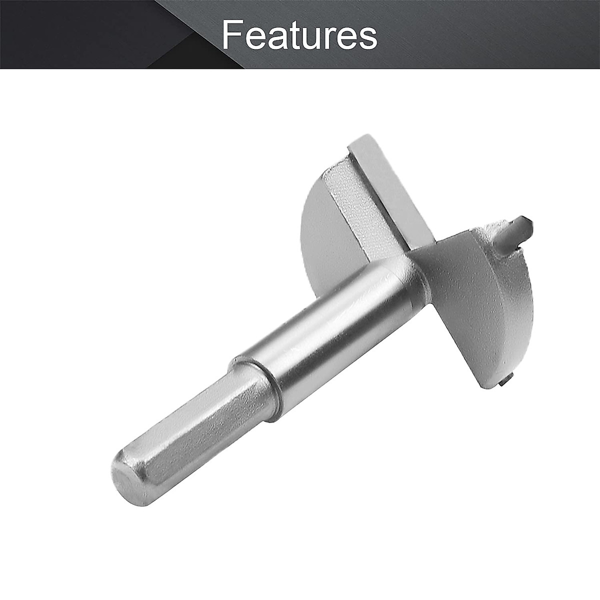 Utoolmart Forstner Drill Bits, 48mm Cemented Carbide Wood Cutter Tool, Hex Shank Woodworking Hole Saw Cutter, 80mm Length Woodworking Hole Boring Bit, Gray, 2 Pcs