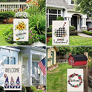 Seasonal Garden Flags Set of 12 Double Sided 12 x 18 Inch Yard Flags Small Welcome Garden Flags for Outside, Spring Valentines Easter St Patricks Day Outdoor Flags Holiday Garden Flags for All Seasons
