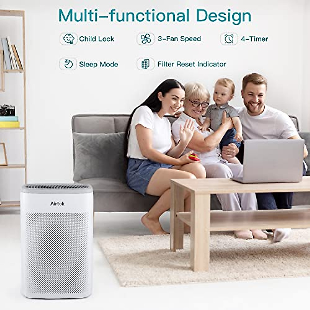 AIRTOK Air Purifiers (1100 ft² Coverage Max AP1002)