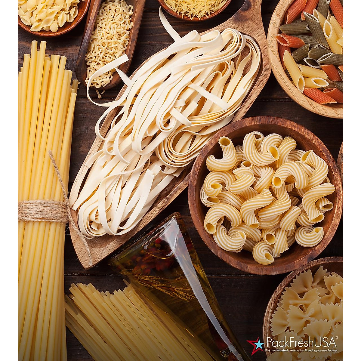 PackFreshUSA: Pint (6" x 7.5" x 3") AirTight Seal-Top Stand-Up Mylar Pouch Bags Long-Term Food Storage - Premium Century 7 Mil Thick (Per Side) - Resealable - Heat Sealable - Food Grade - Pack of 100