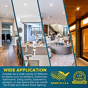 SUNPERIAN BR20 LED Bulb, 6W=50W, 3500K Natural White, 550 Lumens, Dimmable Flood Light Bulbs for Recessed Cans, Enclosed Fixture Rated, Damp Rated, UL Listed, E26 Standard Base (4 Pack)