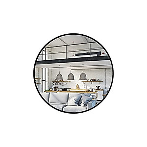 Black Frame Mirror, Bathroom Mirrors for Wall,22'' Round Circle Mirror for Entryway Bedroom Vanity(22'',Black)
