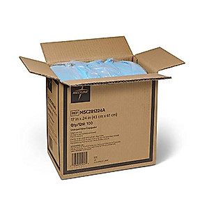 Medline Ultra Lightweight Tissue and Plastic 17” x 24” Disposable Underpad, Great for Changing Table and Surfaces, 100 Count