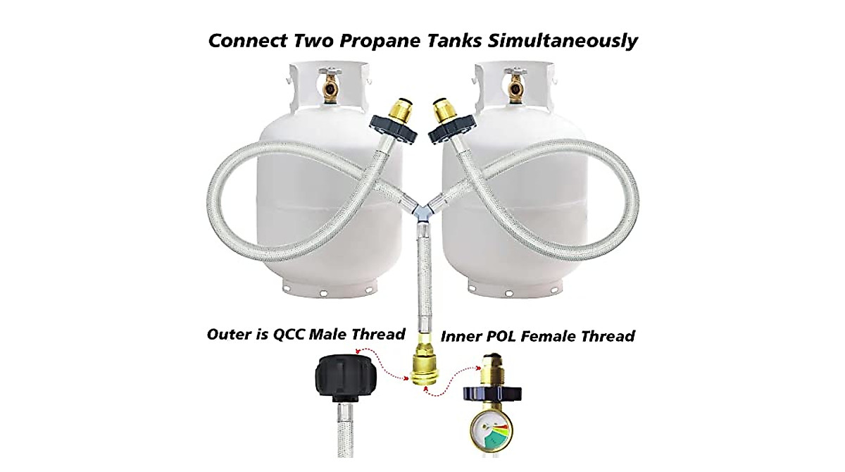 Upgrade Stainless Braided Y-Splitter for Propane Tanks