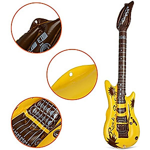 Pulchra Inflatable Instruments Set 22Pcs, Inflatable Guitar for Kids, Fun Musical Instruments Accessories Inflatable Props for Birthday Party Favors Decoration Photo Booth, with Air Pump