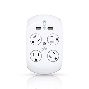 Revolve 2.4 4-Outlet Rotating Surge Tap w/ 2.4A 2-Port USB