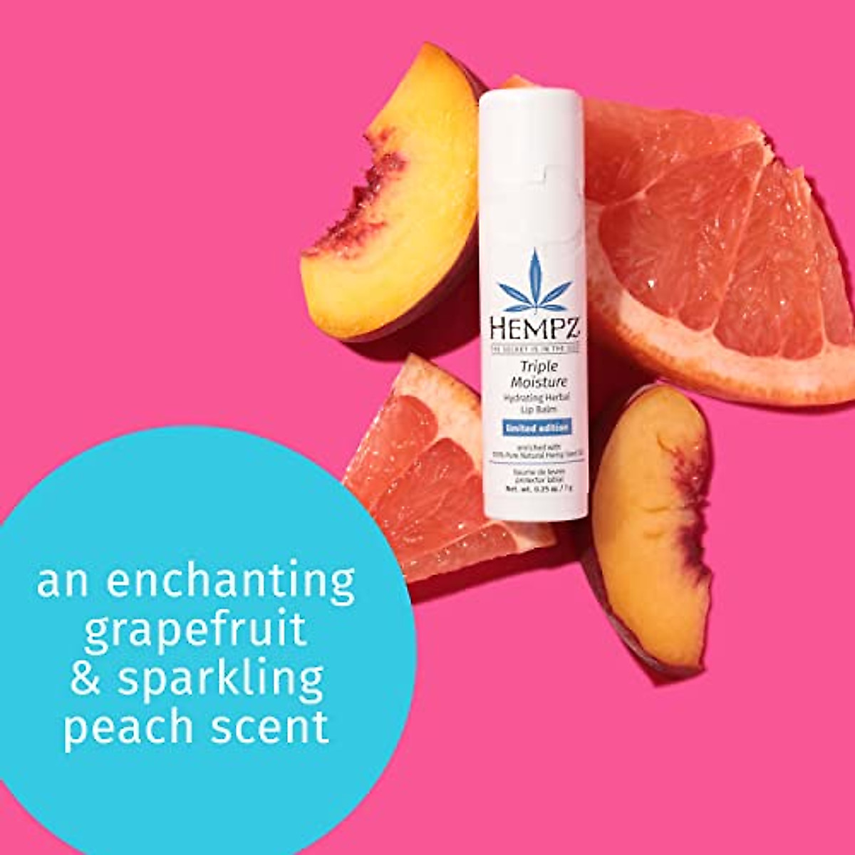 Hempz Triple Moisture Herbal Lip Balm, .25 oz