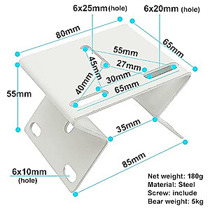 OwlCat CCTV Video Surveillance Camera Mounting Bracket Vertical Wall Corner Right Angle Plate Supporting Holder Crane Metal Black White (White Mount), 77mm(W) x 65mm(L) x 53mm(H), XM-White